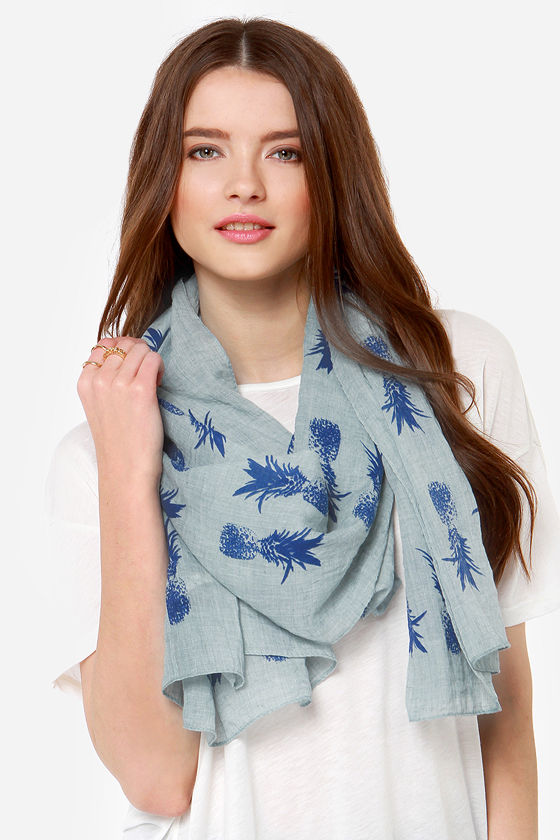 Cute Blue Scarf - Pineapple Scarf - Print Scarf - $21.00 - Lulus