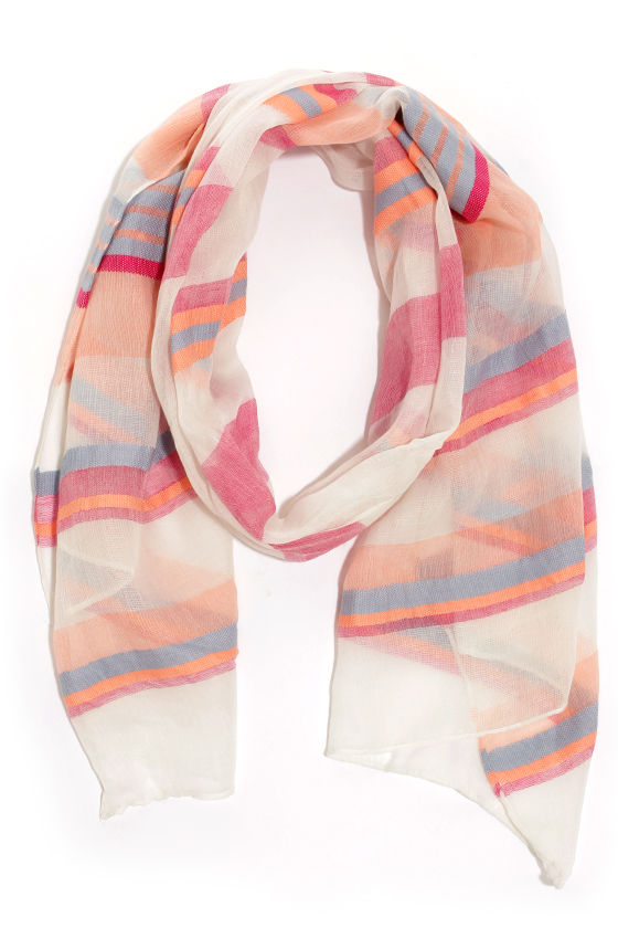 Cute Striped Scarf - Peach Scarf - Magenta Scarf - $15.00 - Lulus