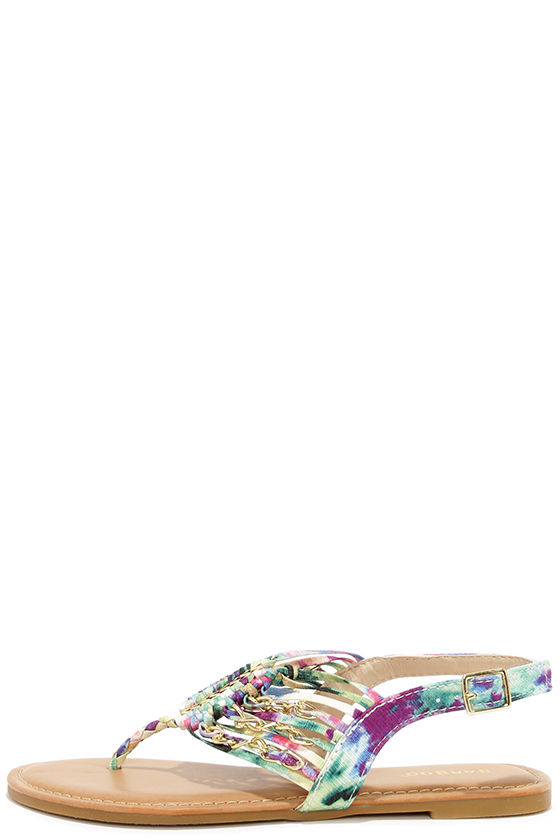 Cute Print Sandals - Thong Sandals - $23.00 - Lulus