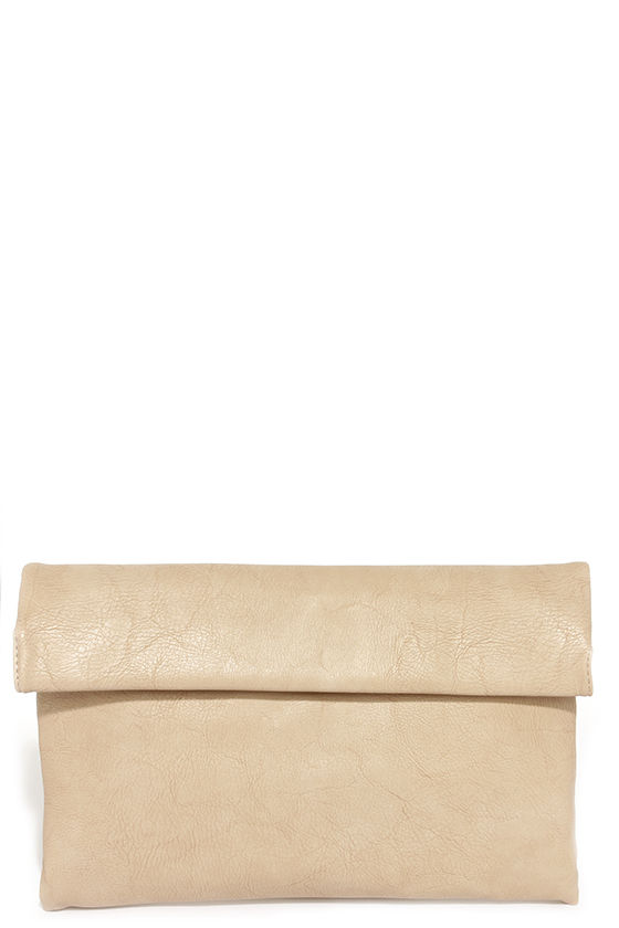 Cute Beige Clutch - Vegan Leather Clutch - Beige Purse - $31.00 - Lulus