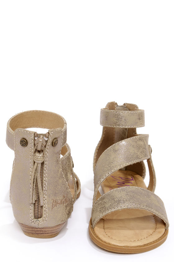 Cute Bronze Sandals - Gladiator Sandals - Metallic Shoes - $51.00