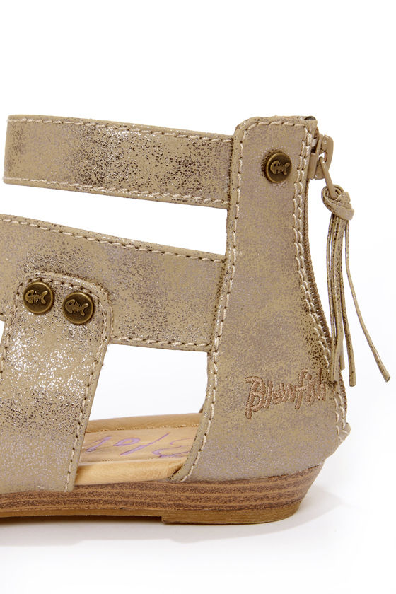 Cute Bronze Sandals - Gladiator Sandals - Metallic Shoes - $51.00