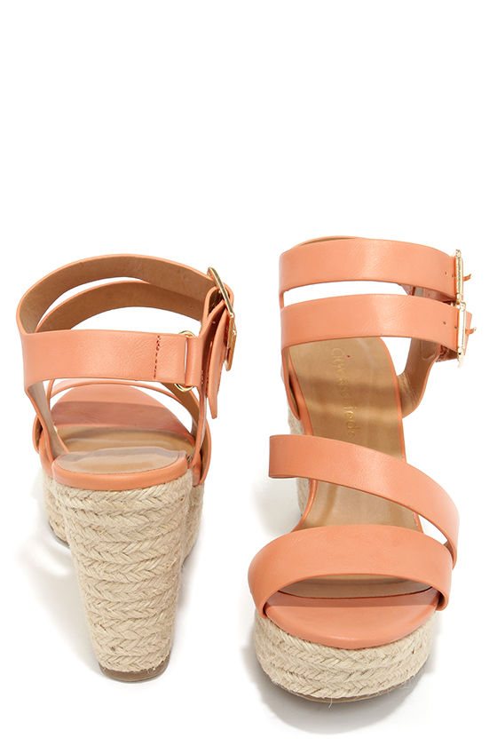 Pretty Salmon Wedges - Wedge Sandals - Platform Sandals - $30.00 - Lulus
