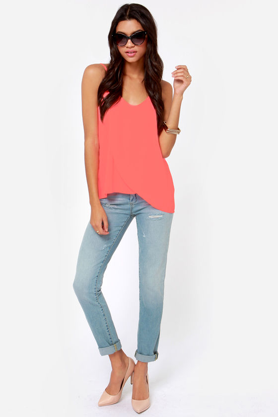 Cute Neon Coral Top - Tank Top - Camisole - Pink Top - $36.00 - Lulus