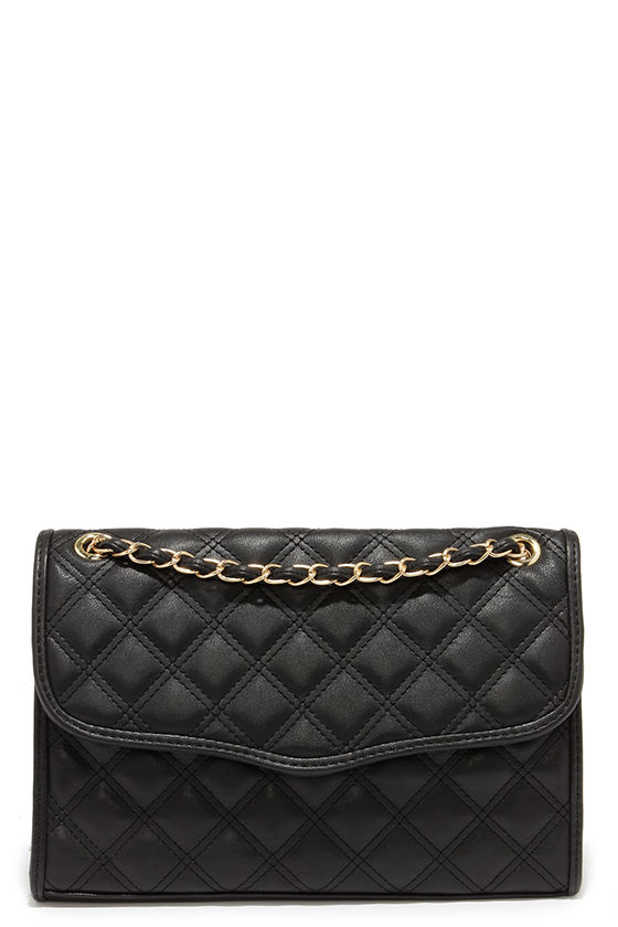 Chic Black Purse - Quilted Purse - Vegan Leather Purse - $39.00