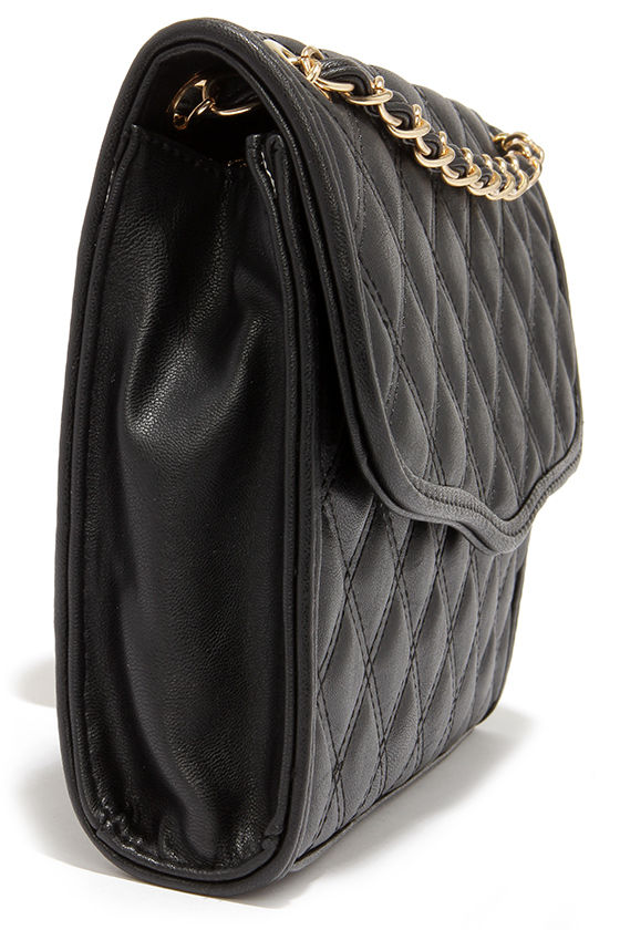 Chic Black Purse - Quilted Purse - Vegan Leather Purse - $39.00