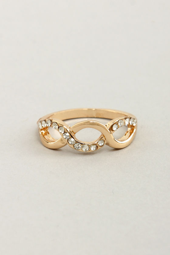 Pretty Gold Ring - Rhinestone Ring - Infinity Ring - $9.00 - Lulus
