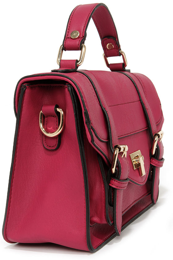 Chic Magenta Purse - Magenta Satchel - Crossbody Satchel - $41.00