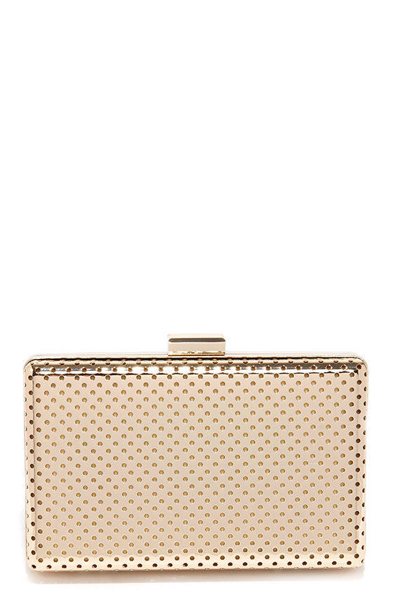 Chic Gold Clutch - Metal Clutch - Perforated Clutch - $39.00 - Lulus
