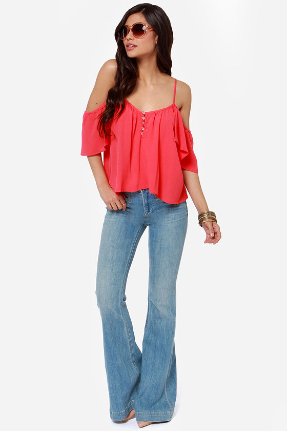 Cute Pink Top - Off-the-Shoulder Top - Pink Shirt - $43.00 - Lulus