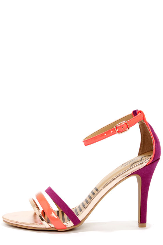 Cute Color Block Heels - Single Sole Heels - $49.00 - Lulus