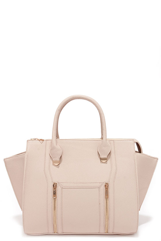 Chic Beige Handbag - Winged Handbag - Vegan Leather Handbag - $40.00 ...