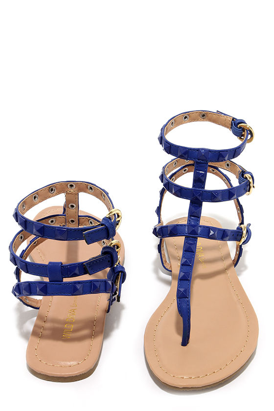 Cute Blue Sandals - Studded Sandals - Thong Sandals - $21.00 - Lulus