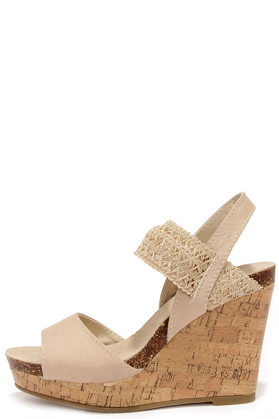 Cute Wedge Sandals - Beige Wedges - Platform Wedges - $49.00 - Lulus