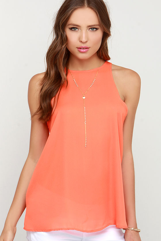 Orange Top - Sleeveless Top - Tank Top - $25.00 - Lulus