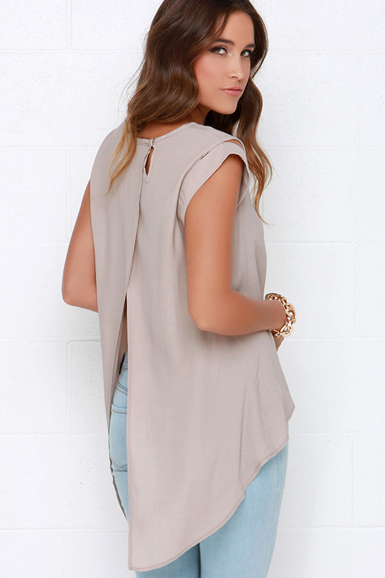 Cute Beige Top - Short Sleeve Top - High Low Top - $34.00 - Lulus