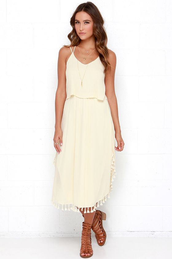 Chic Cream Dress - Cream Sundress - Tassel Dress - $58.00 - Lulus
