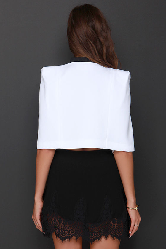 Chic White Jacket - White Cape - Structured Jacket - $49.00