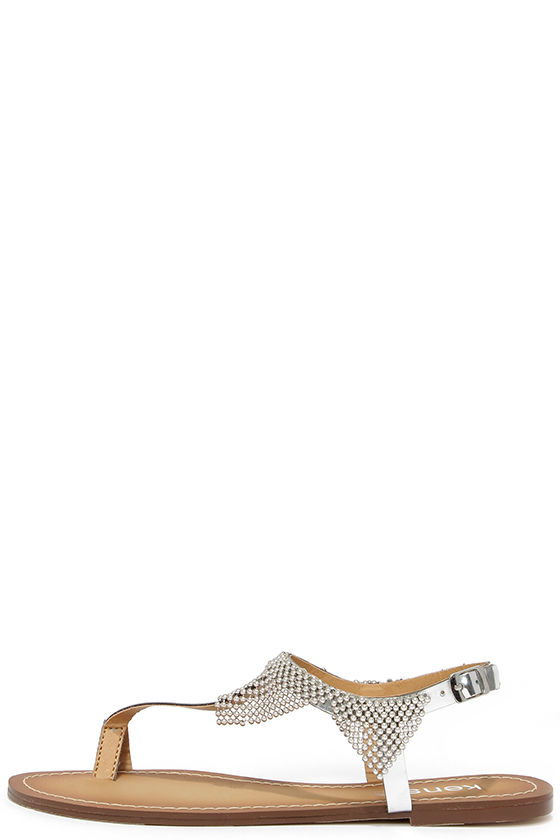 Cute Silver Sandals - Beaded Sandals - Thong Sandals - $61.00 - Lulus