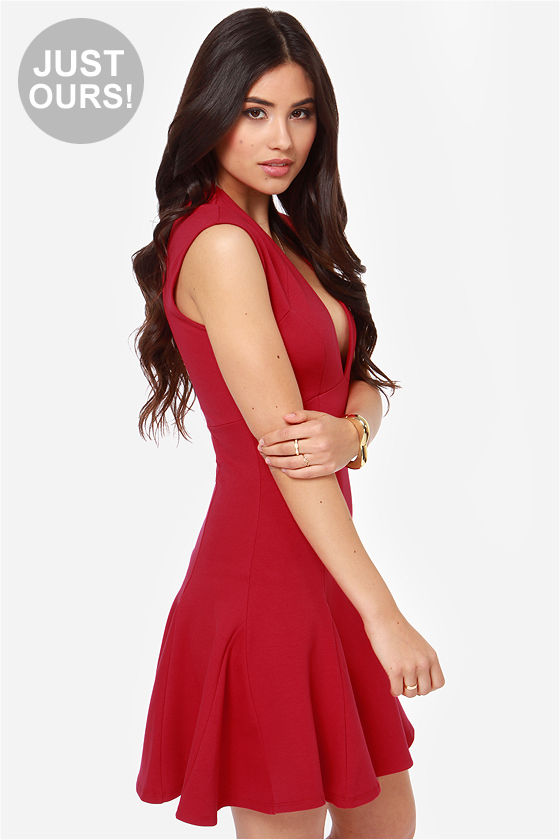 Sexy Red Dress Skater Dress Cocktail Dress 44 00 Lulus