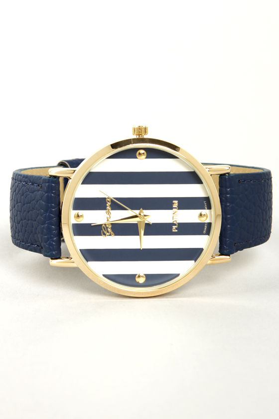 Cute Striped Watch - Navy Blue Watch - White Watch - $20.00 - Lulus