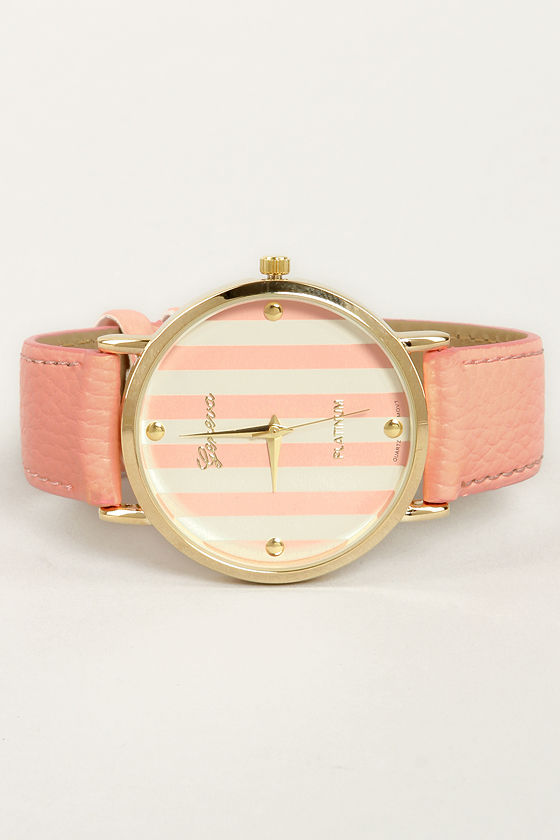 Cute Striped Watch - Peach Watch - Pink Watch - $20.00 - Lulus