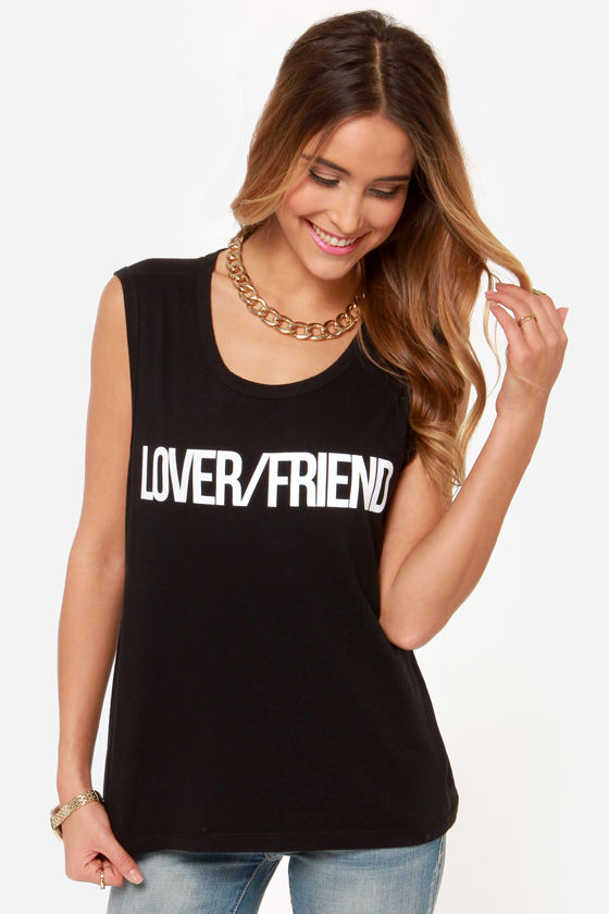 Lovers + Friends Lover Friend - Black Tee - Muscle Tee - $49.00 - Lulus