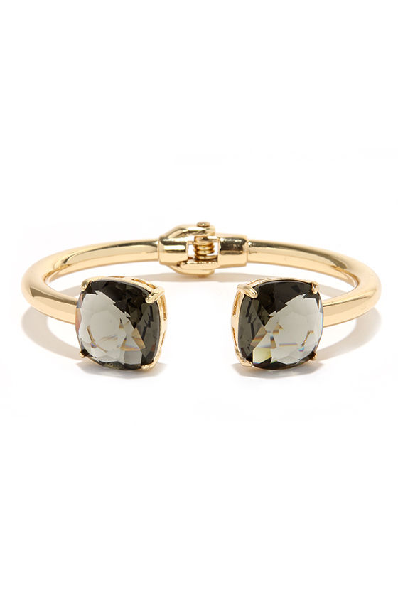 Chic Gold Bracelet - Black Rhinestone Bracelet - Clutch Bracelet - $20. ...