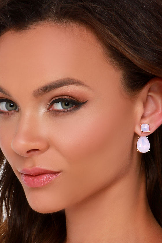 Pretty Pink Earrings - Rhinestone Earrings - Peekaboo Earrings - $11.00 ...