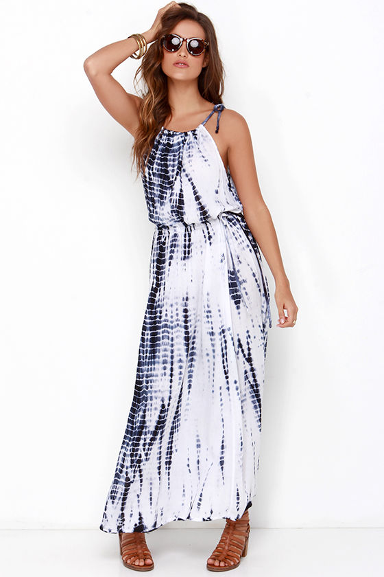 Blue Tie-Dye Dress - Maxi Dress - $49.00 - Lulus