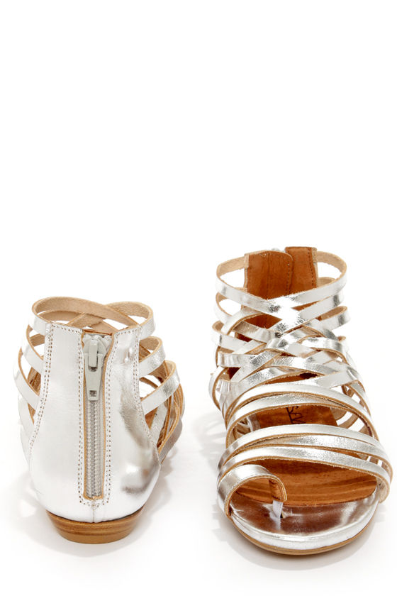 Chic Silver Sandals - Gladiator Sandals - Leather Sandals - $145.00 - Lulus