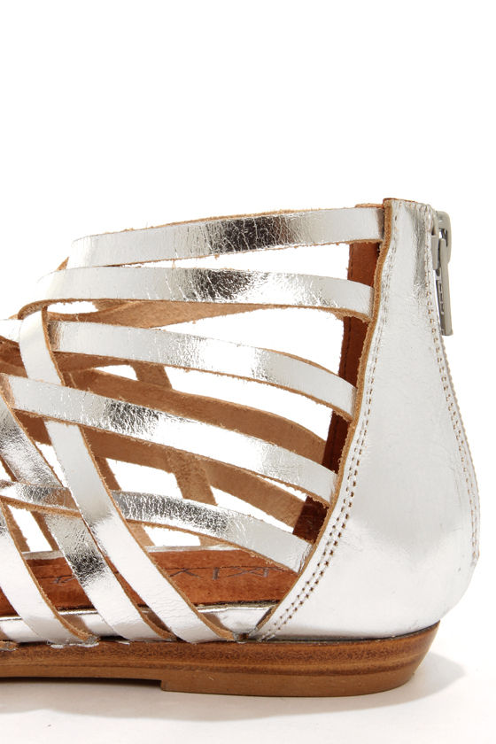 Chic Silver Sandals - Gladiator Sandals - Leather Sandals - $145.00