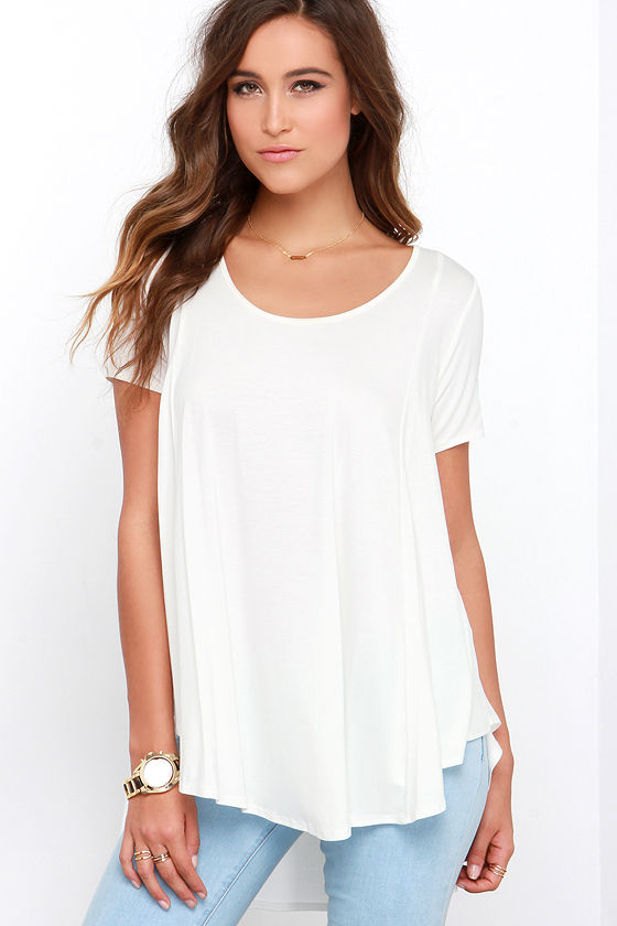 Ivory Top - Swing Top - High-Low Top - White Tee - $32.00 - Lulus