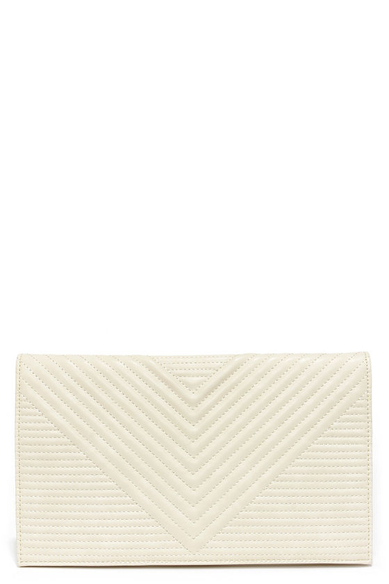 Cute Quilted Clutch - Cream Clutch - Vegan Clutch - $32.00 - Lulus