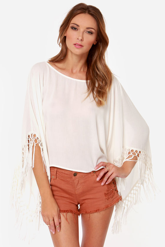 Boho Top - Ivory Top - Fringe Top - $47.00 - Lulus