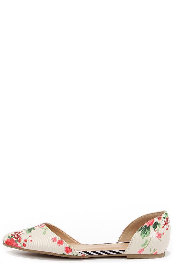 Cute Floral Print Flats - D'Orsay Flats - Pointed Flats - $16.00 - Lulus