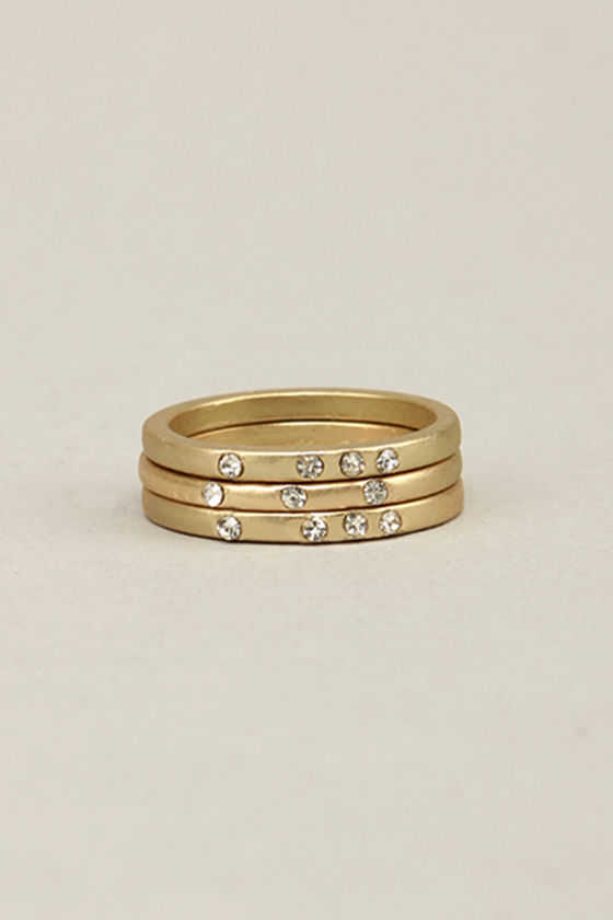 Cute Gold Rings - Layered Rings - Stacking Rings - Rhinestone Rings ...