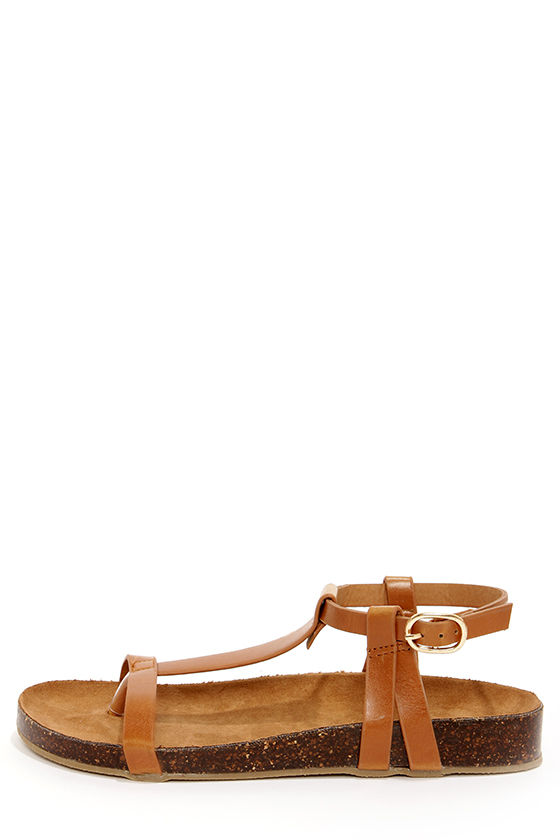 Casual Tan Sandals - T-Strap Sandals - Thong Sandals - $32.00 - Lulus