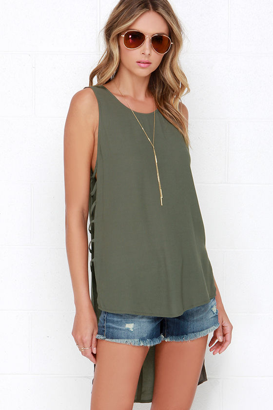 Cool Olive Green Top - High-Low Top - Sleeveless Top - $44.00 - Lulus