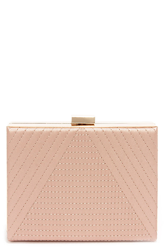 Pretty Rose Gold Clutch - Vegan Leather Clutch - Quilted Clutch - $32. ...