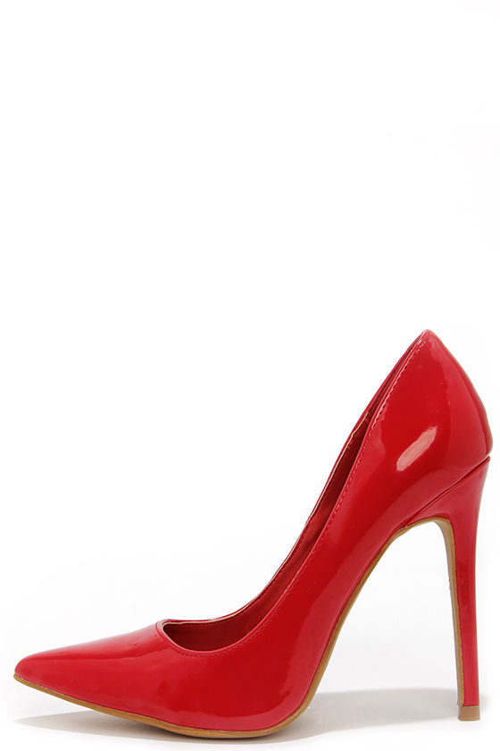 Cute Patent Pumps - Pointed Pumps - Red Heels - $34.00 - Lulus