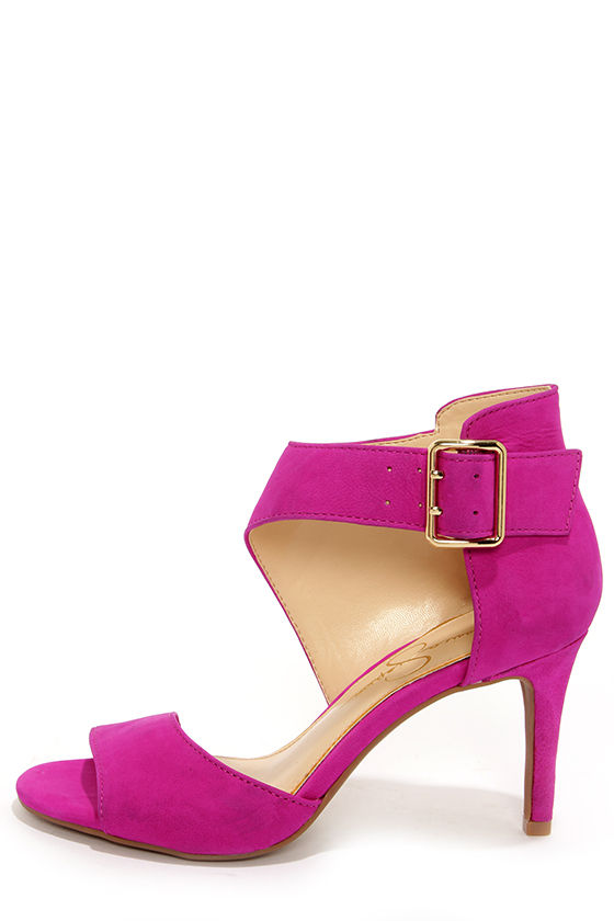 Sexy Magenta Heels - Suede Heels - Ankle Strap Heels - $89.00 - Lulus