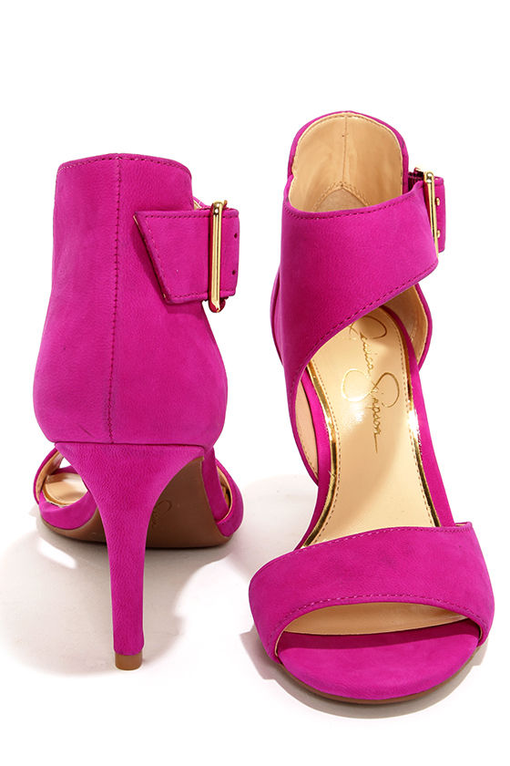Sexy Magenta Heels - Suede Heels - Ankle Strap Heels - $89.00 - Lulus