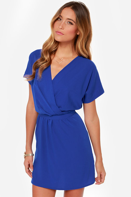 Pretty Blue Dress - Wrap Dress - $62.00 - Lulus