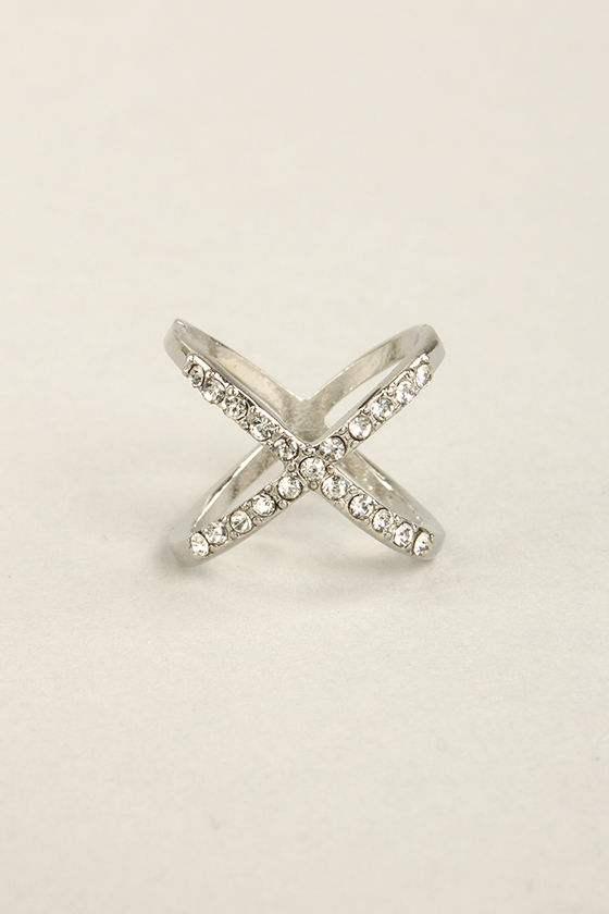 Pretty Silver Ring - Rhinestone Ring - $10.00 - Lulus