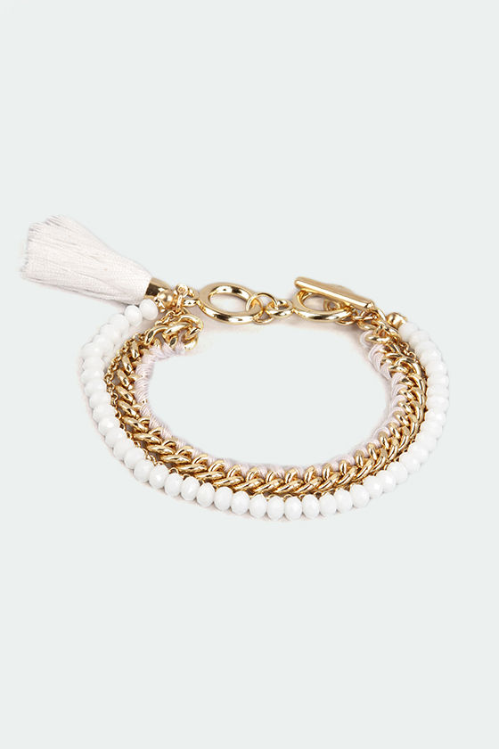 Cool White Bracelet - Layered Bracelet - Bead Bracelet - $11.00 - Lulus