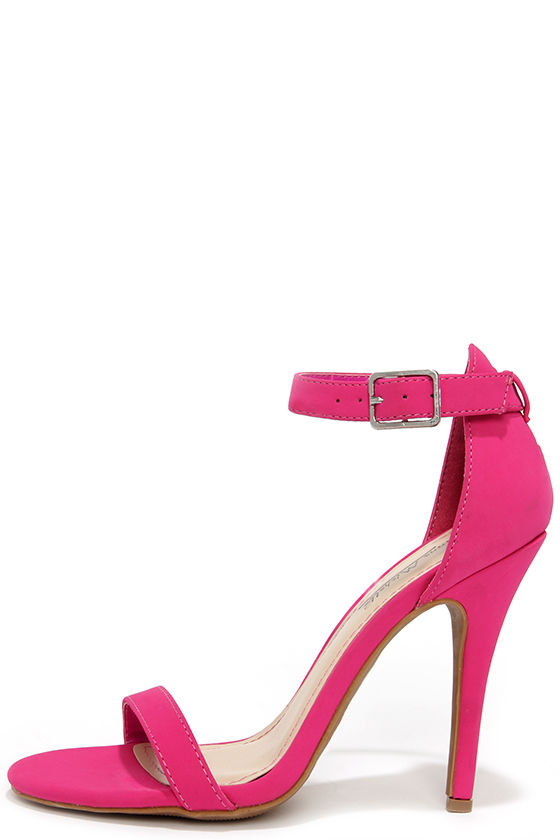 Sexy Single Strap Heels - Magenta Ankle Strap Heels - Lulus