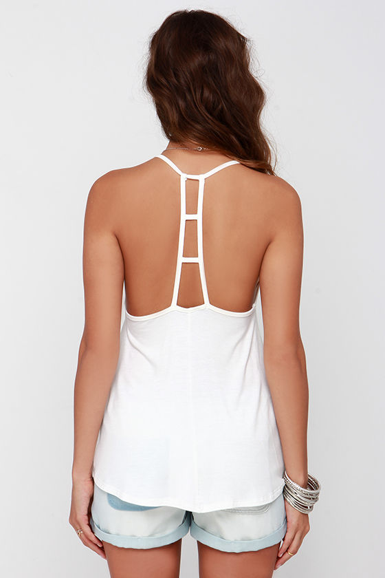 Cute Ivory Top - Tank Top - T Back Top - White Top - $27.00