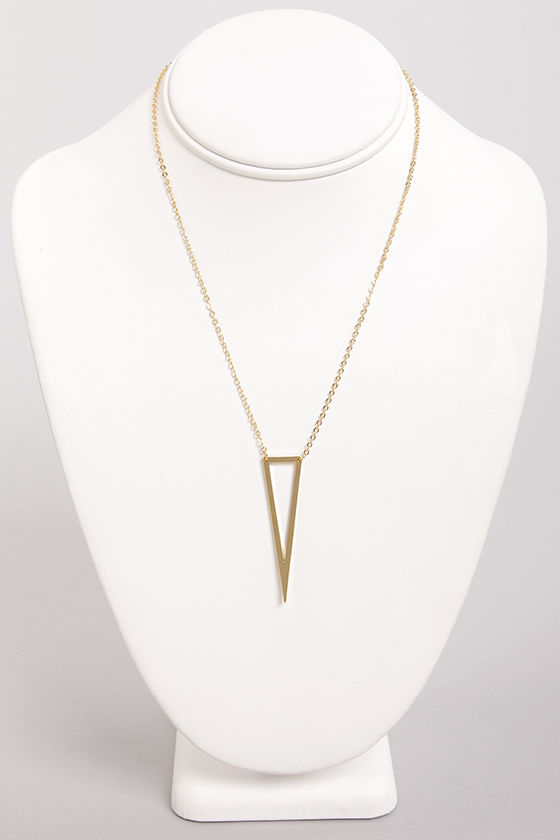 Acute Commuter Gold Triangle Necklace - $12 : Fashion at Lulus.com