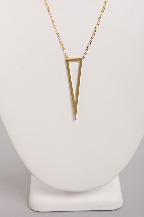 Acute Commuter Gold Triangle Necklace - $12 : Fashion at Lulus.com